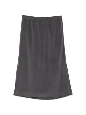 A.M.G. Elasticated-waistband Side-slit Midi Skirt - Grey