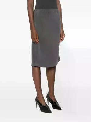 A.M.G. Elasticated-waistband Side-slit Midi Skirt