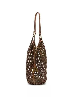 A.M.G. Beaded Shoulder Bag - Brown