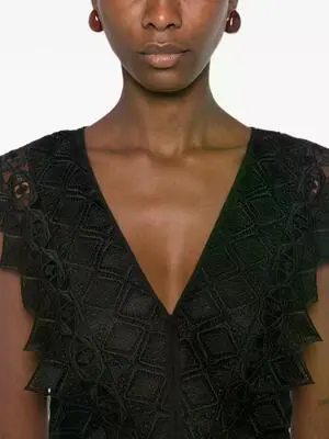 SIMONA CORSELLINI Guipure-lace Ruffled Mini Dress