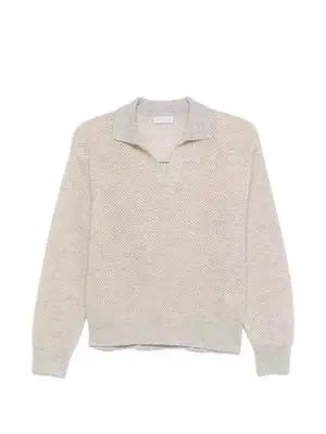 Brunello Cucinelli Perforated-knit Sweater - Neutrals