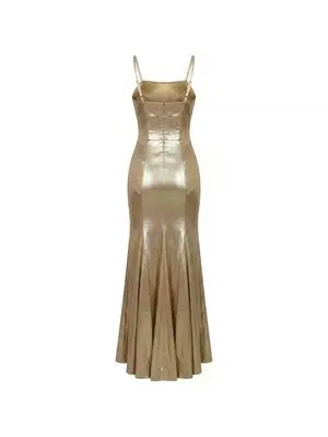 Dolce & Gabbana Crystal-embellished Metallic Maxi Dress - Gold