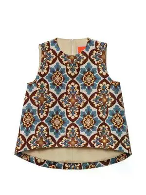 La DoubleJ Palazzo Chocolate In Rustic Cotton La Scala Top