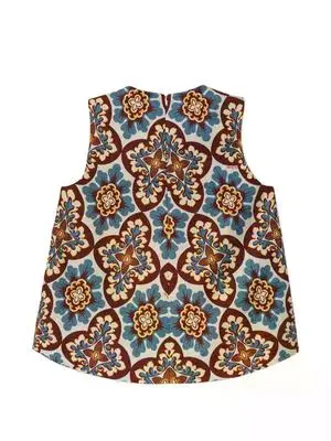 La DoubleJ Palazzo Chocolate In Rustic Cotton La Scala Top