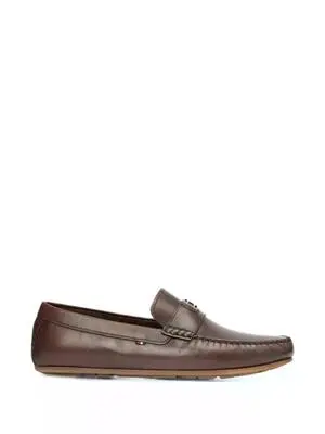Tommy Hilfiger Leather Loafers With Hardware Detail - Brown