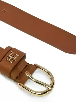 Tommy Hilfiger Essential Th Logo-plaque Leather Belt