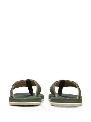 Tommy Hilfiger Perforated Logo Patch Flip Flops - Green