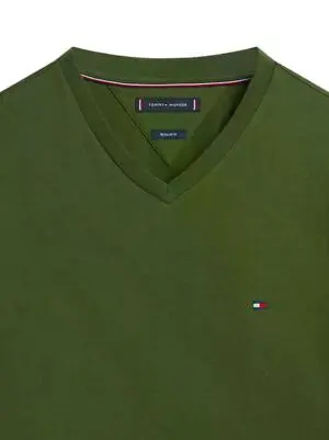 Tommy Hilfiger Logo-embroidered V-neck T-shirt