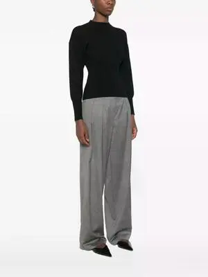 ANINE BING Mock-neck Ribbed-knit Sweater