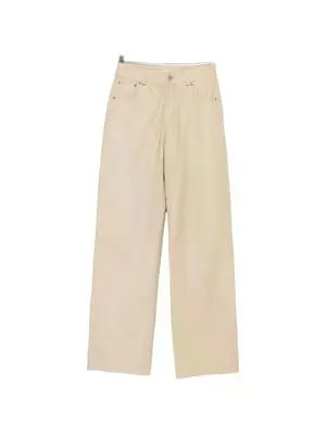 BY MALENE BIRGER Wide-leg Leather Trousers - Neutrals