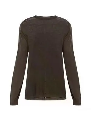 Rick Owens Ribbed-knit Trim Sweater - Brown