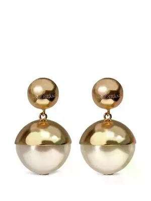 Carolina Herrera Tone Pearl Drop Earrings - Gold