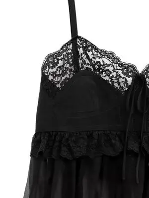 Chloé Lace-trimmed Silk-crepe Camisole - Black
