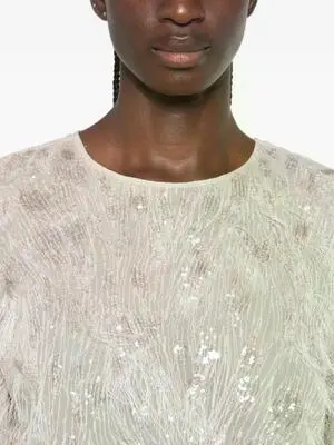 Brunello Cucinelli Sequin-embellished Fil-coupé T-shirt