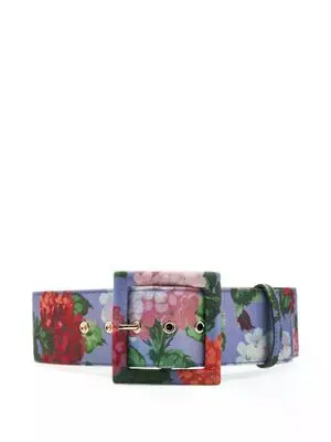 Carolina Herrera Icon Hydrangea-print Belt - Blue