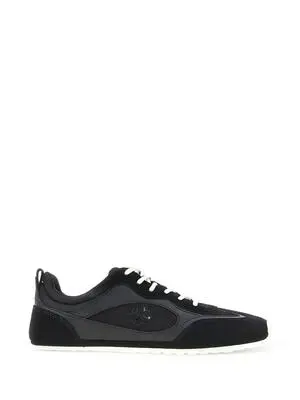 Tory Burch Logo-patch Panelled Sneakers - Black
