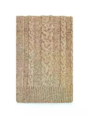 HOSS INTROPIA Cable-knit Ribbed Scarf - Neutrals