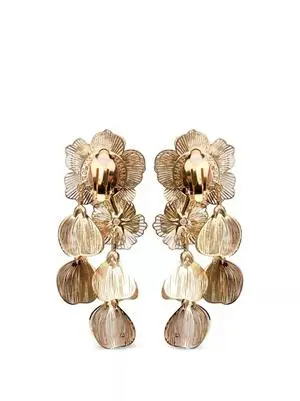 Carolina Herrera Tone Floral Drop Earrings - Gold