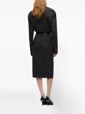 Pinko Lace-up Front-slit Skirt