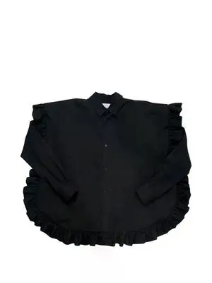 Noir Kei Ninomiya Cotton Ruffled Shirt - Black