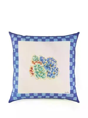 LISA CORTI Positano Floral-print Cushion Cover - Blue