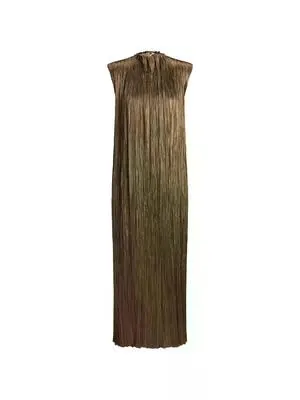 Ralph Lauren Virna Bark-pleated Midi Dress