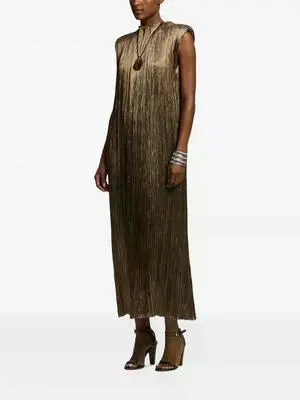Ralph Lauren Virna Bark-pleated Midi Dress