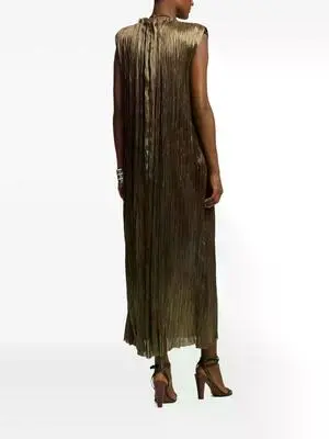 Ralph Lauren Virna Bark-pleated Midi Dress