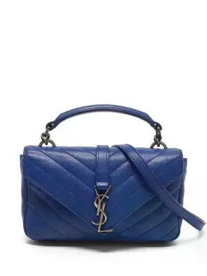 Saint Laurent 2016 College Matelassé Tote Bag - Blue