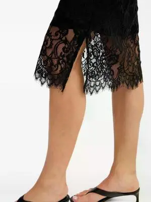 VICOLO Lace-overlay Scalloped-edge Midi Skirt