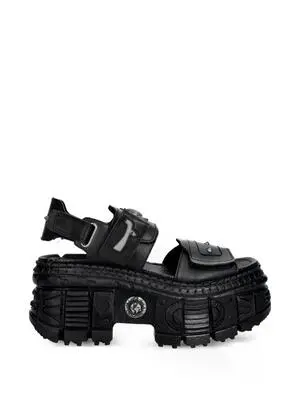 NEW ROCK Stud-embellished Platform Sandals - Black