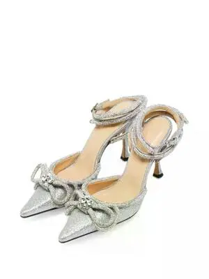 Mach & Mach Double Bow Glitter Pumps