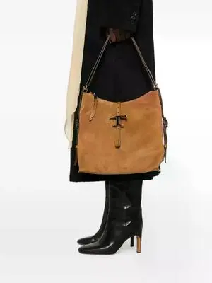 TOD'S Timeless Suede Tote Bag - Neutrals