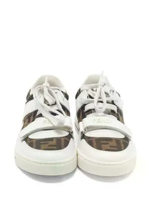 Fendi Ff Jacquard Leather Sneakers