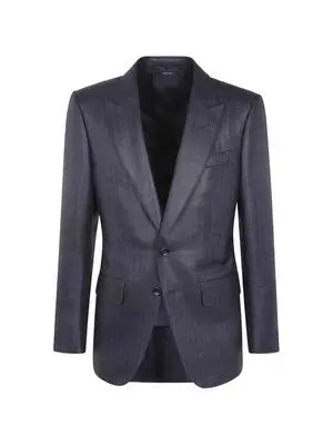 TOM FORD Herringbone-pattern Wool Blazer