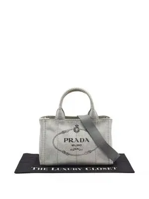 Prada Small Canapa Logo-print Tote Bag