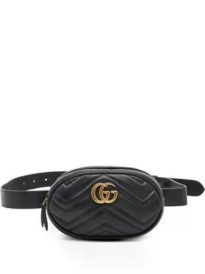 Gucci Mini Gg Marmont Matelassé Belt Bag - Black