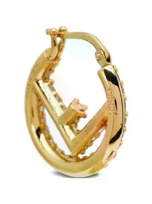 Fendi Crystal-embellished Hoop Earrings