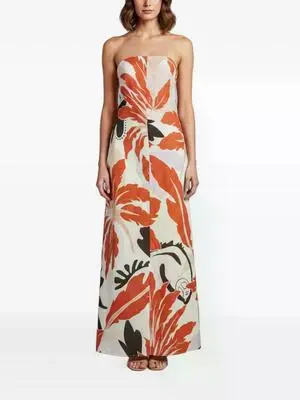 424 Floral-print Strapless Maxi Dress