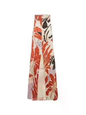 424 Floral Print Strapless Maxi Dress - Neutrals