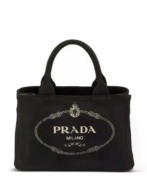 Prada Small Canapa Tote Bag - Black