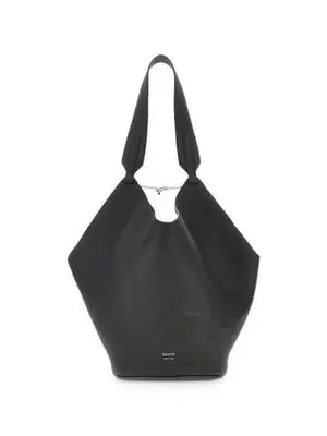 Khaite Lotus Grained Leather Shoulder Bag - Black