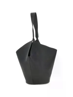 Khaite Lotus Grained Leather Shoulder Bag Black