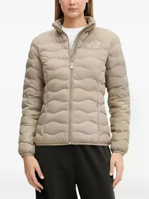 EA7 Quilted Logo Jacket - Neutrals