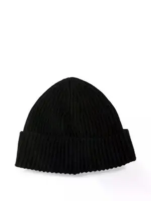 Stone Island Logo-patch Ribbed Beanie Hat - Black