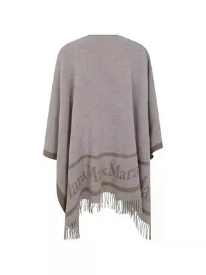 Max Mara Logo-print Fringed Cape - Brown