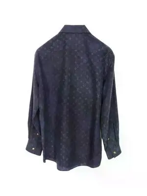 LOUIS VUITTON 2010s Monogram Long-sleeve Shirt - Blue