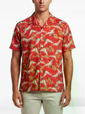 Amiri Crane-print Silk Shirt - Red
