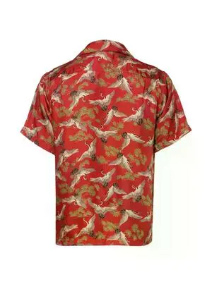 Amiri Crane-print Silk Shirt