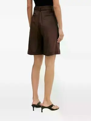 VICOLO Pleated Belted Shorts